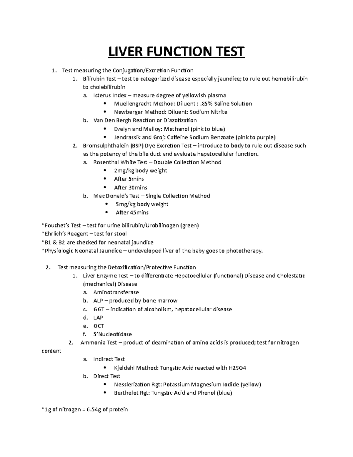 Liver Function Test - Lectured by Mrs. Jeannie Limayo, RMT, DTA - LIVER ...