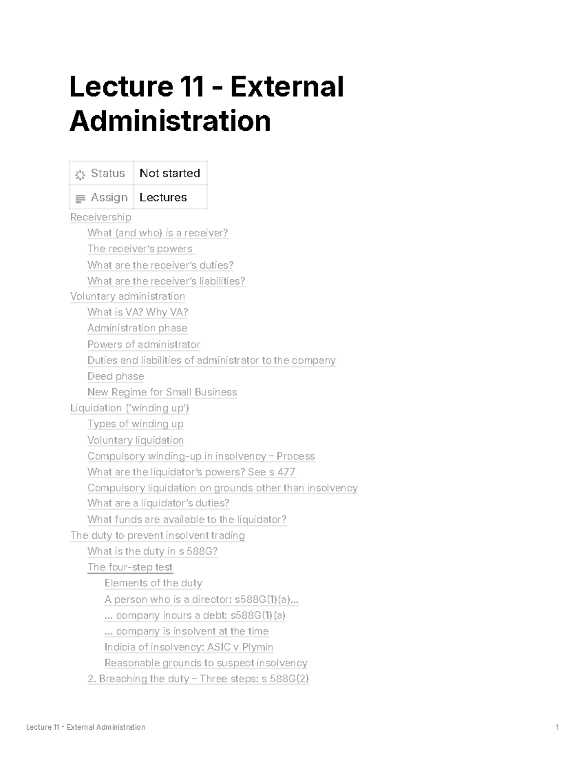 Lecture 11 - External Administration - Lecture 11 - External ...