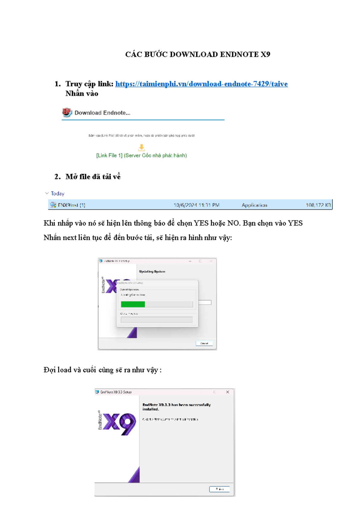 Các bước Download Endnote X9 - Hóa Dược 1 - CÁC BƯỚC DOWNLOAD ENDNOTE X Truy cập link: - Studocu