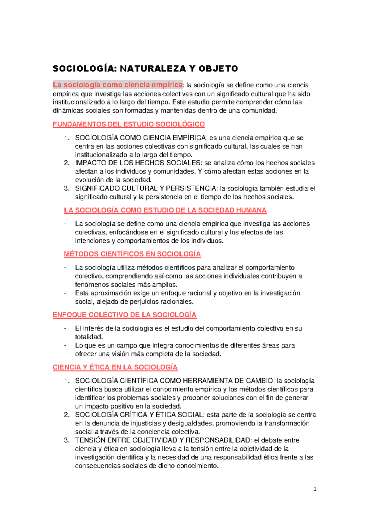 SOCIOLOGÍA: APUNTES PARA EL EXAMEN FINAL (SOC-101) - Studocu