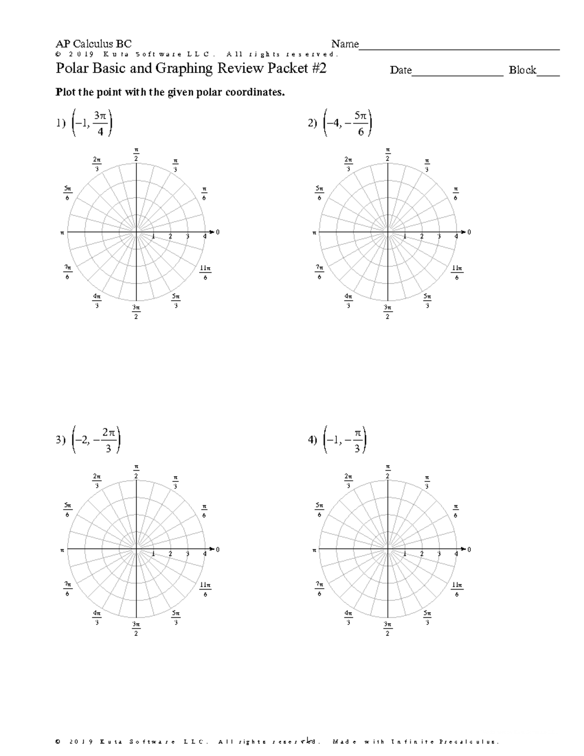 AP Calculus BC: Polar Graphing & Basic Concepts Review Packet 2 - Studocu