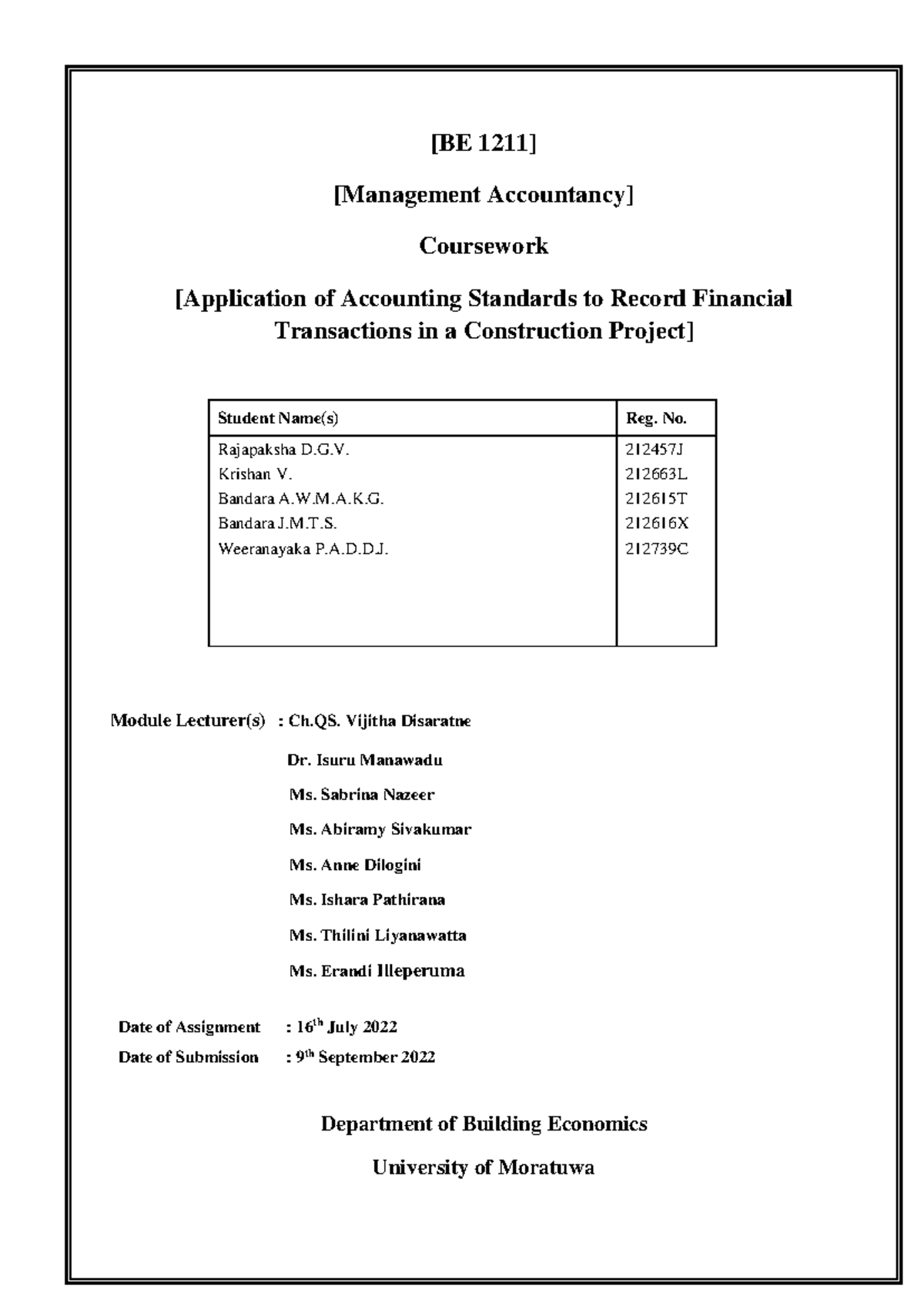 Group 29 - Application of LKAS 16 in Construction Financial ...