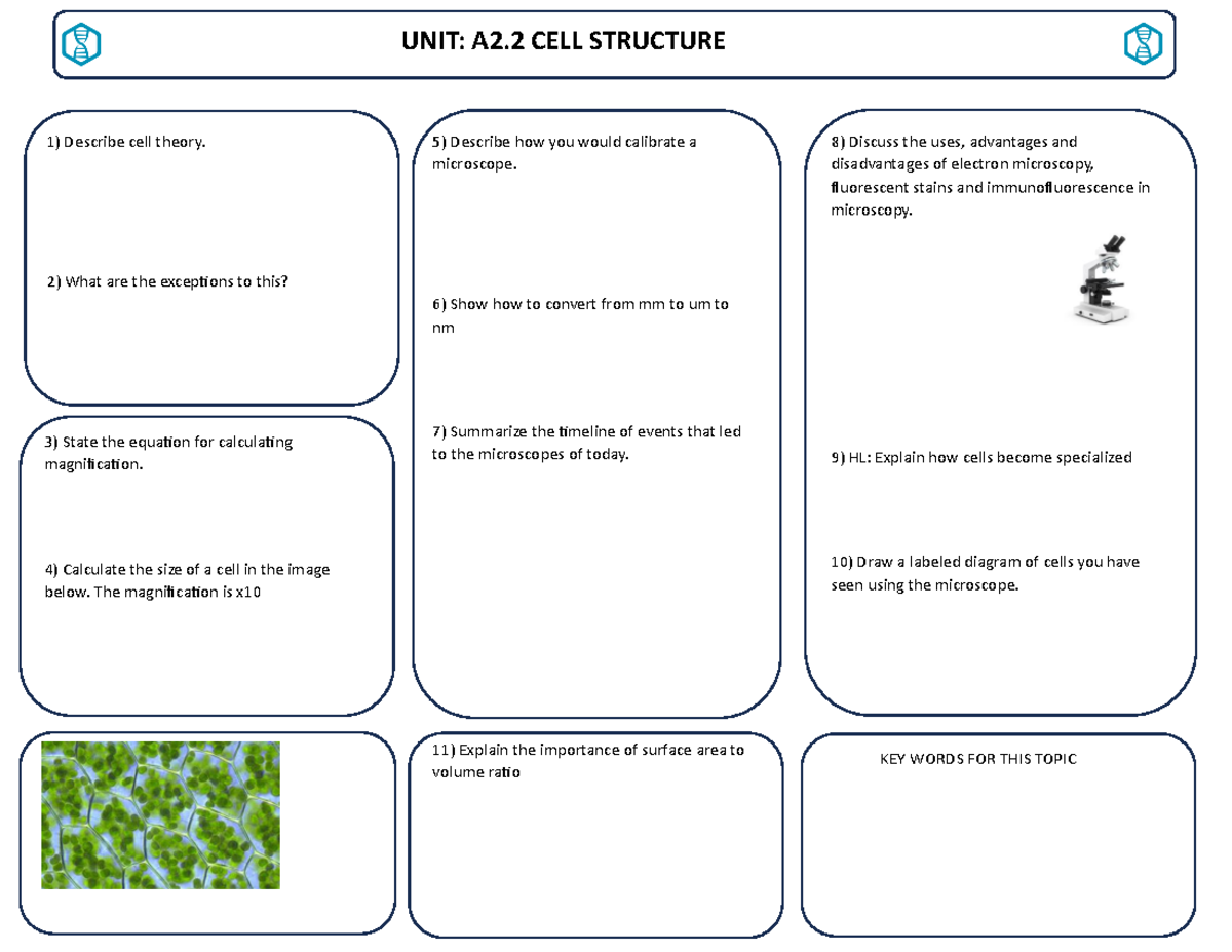 A2,2 Cell Structure: Key Concepts & Microscopy Techniques for IB ...
