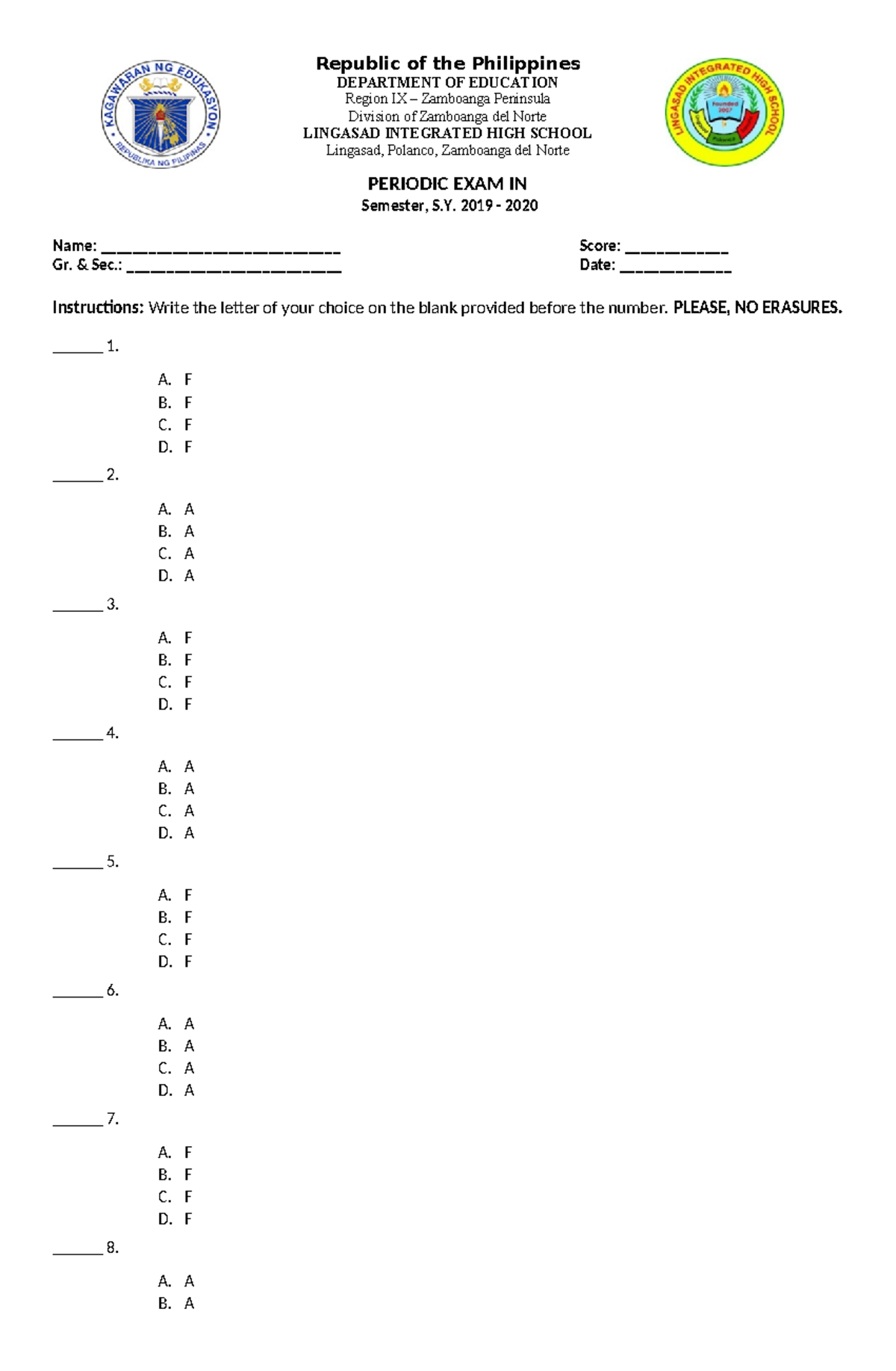 448998985 SHS TEST Paper Template - Republic of the Philippines ...