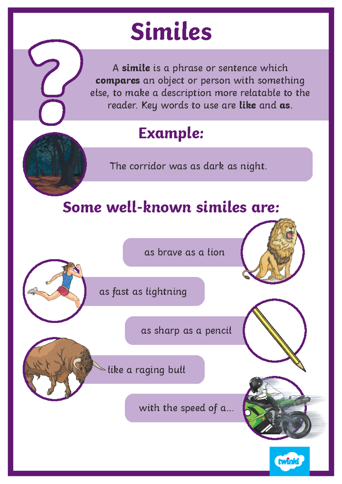 Literary devices figurative-language - Similes A simile is a phrase or ...