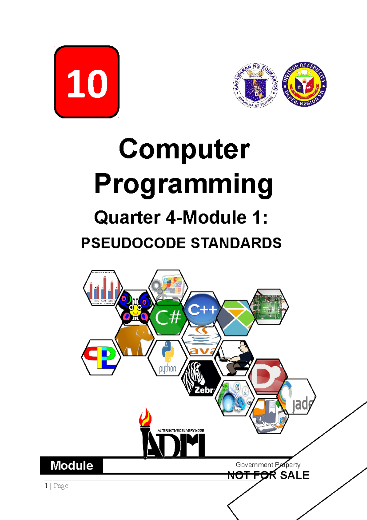 Comptuer- Programming-Q4-M2 - Computer Programming Quarter 4-Module 1: PSEUDOCODE STANDARDS ...