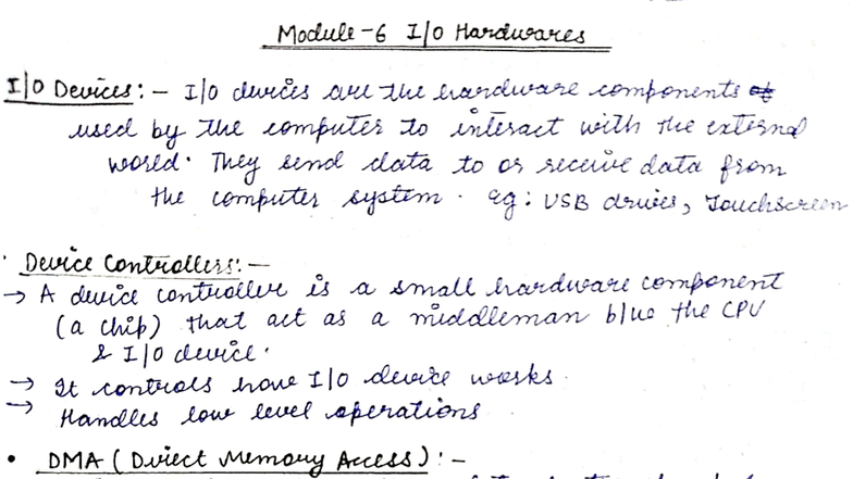 Ch6 - OS Notes: Hardware Components & File Management - Studocu