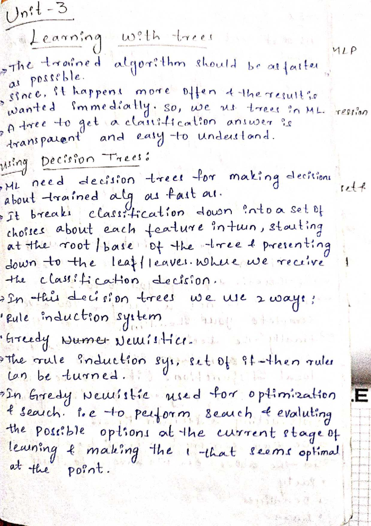 ML Unit 3 - Lecture Notes on Decision Trees and Algorithms - Studocu