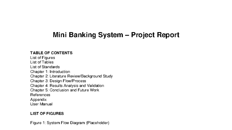 C Mini Banking System Project Report: Design & Analysis - Studocu