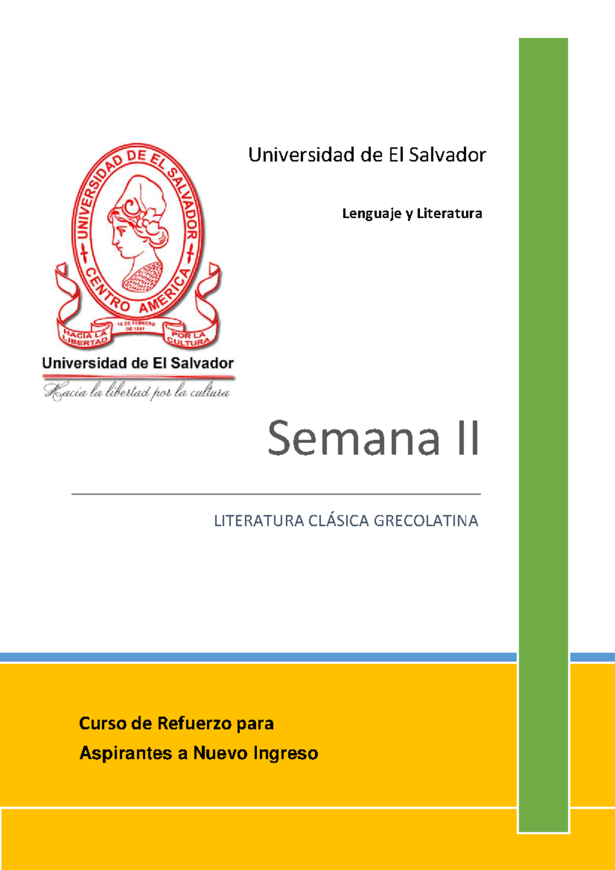 LENGUAJE Y LITERATURA II: CLASICISMO GRECOLATINO - CURSO DE REFUERZO - Studocu