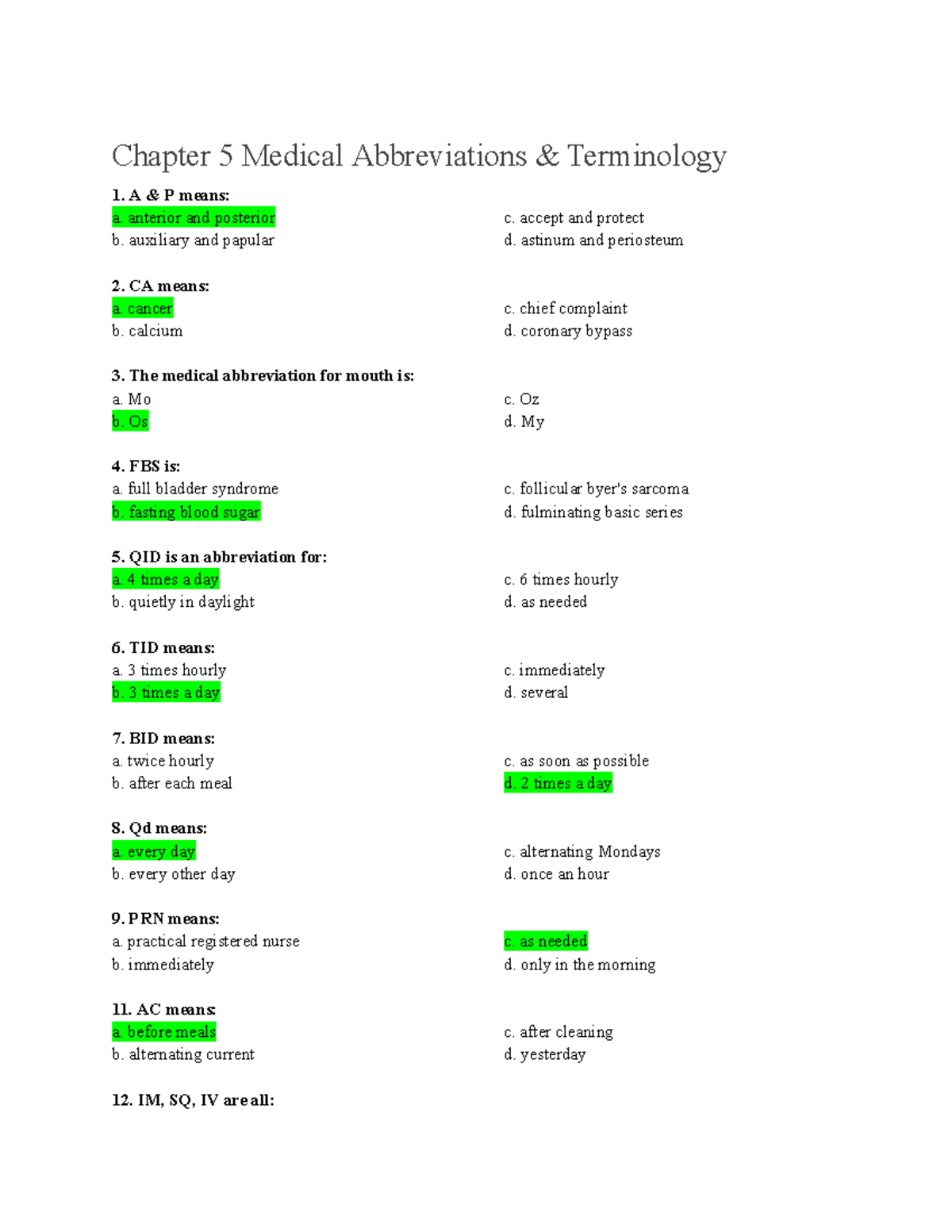 Medical Abbreviations & Terminology Study Guide - Chapter 5 - Chapter 5 ...