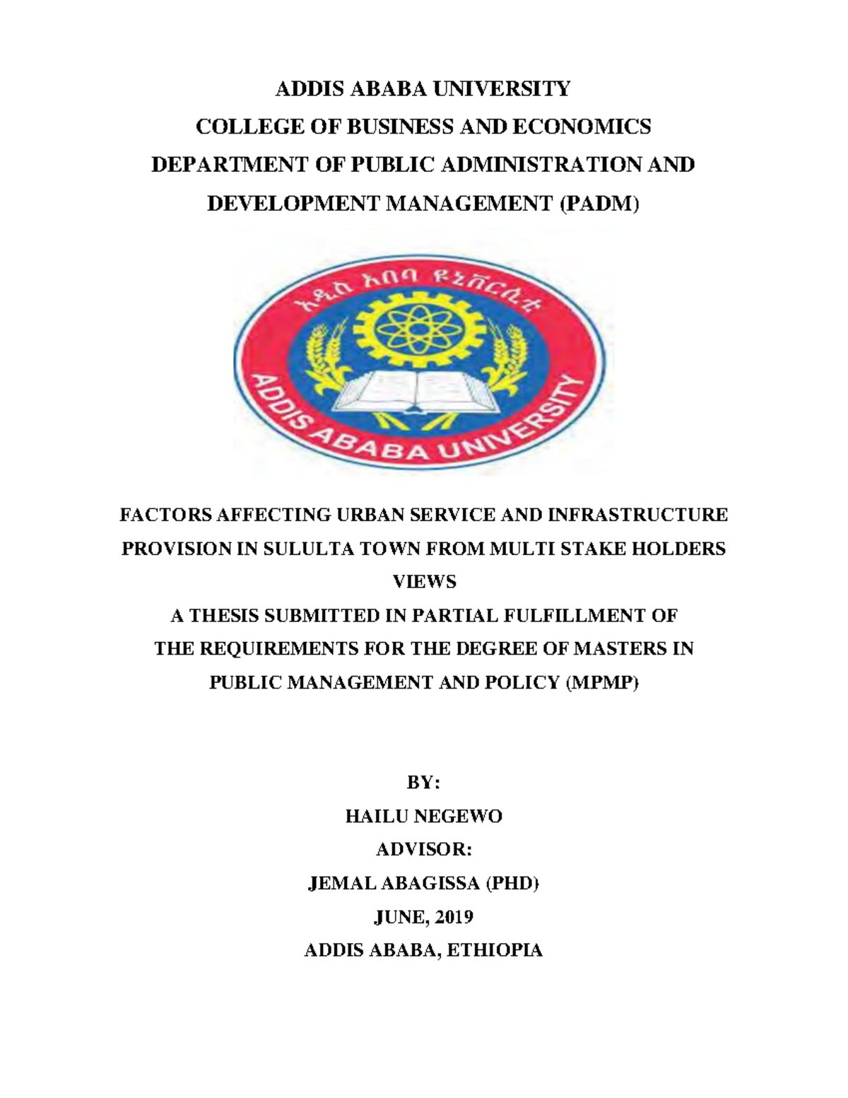 Hailu Negewo - Research methods in public administration - ADDIS ABABA UNIVERSITY COLLEGE OF ...
