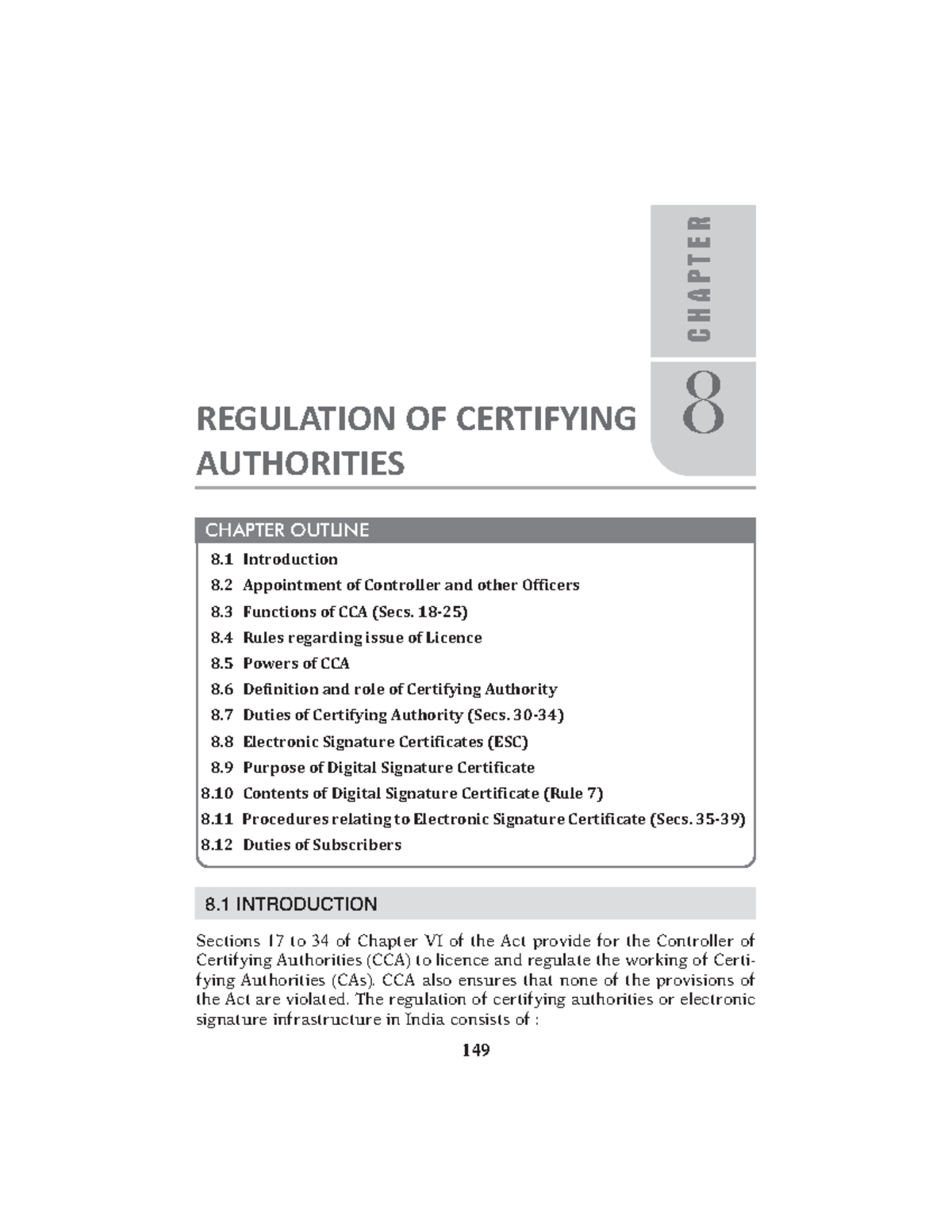 Regulations of Certifying Authorities in India - Chapter Overview - Studocu