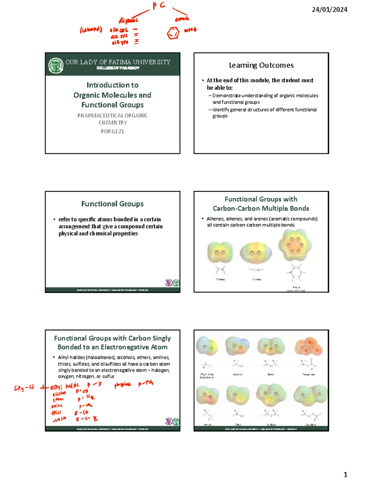 PORG121 Week 4: Intro to Organic Molecules & Functional Groups - Studocu