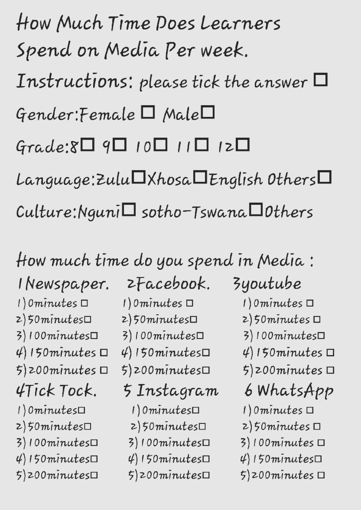 Math lit task - This is the data collection assignment - How Much Time ...