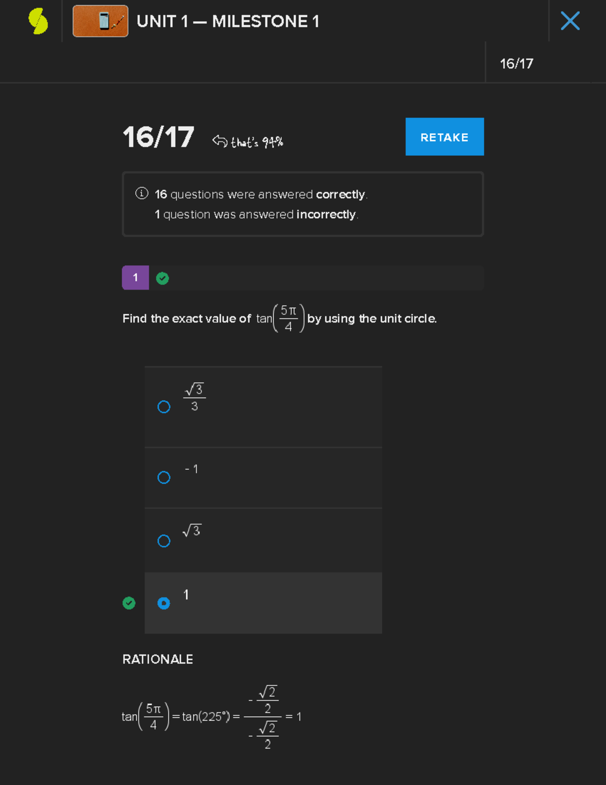 Sophia Math - Unit 1 Milestone 1 Review and Solutions - Studocu