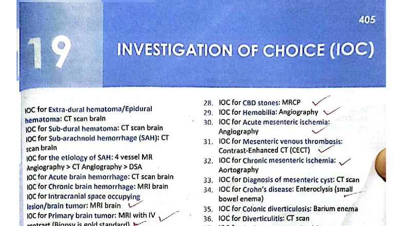 405 19 Investigation of Choice (IOC) for Medical Imaging Techniques ...