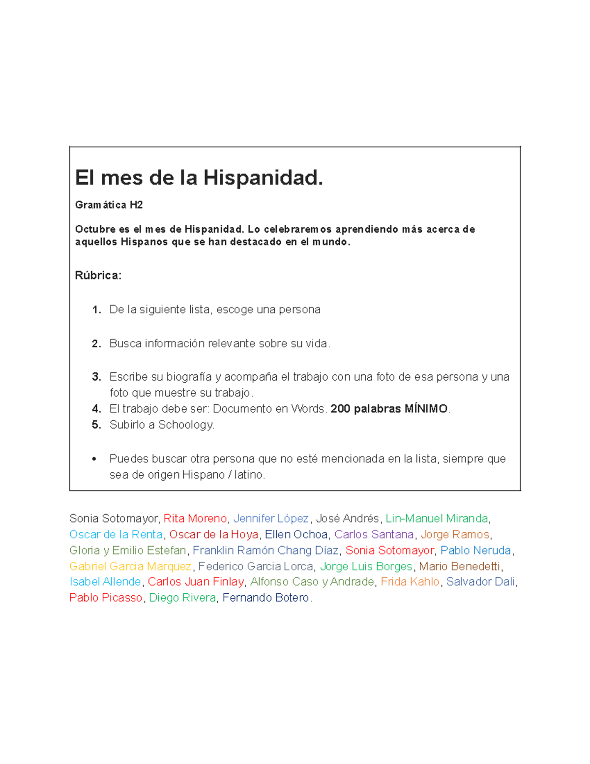 HISP 101: El Mes de la Hispanidad - Biografía de Figuras Destacadas ...