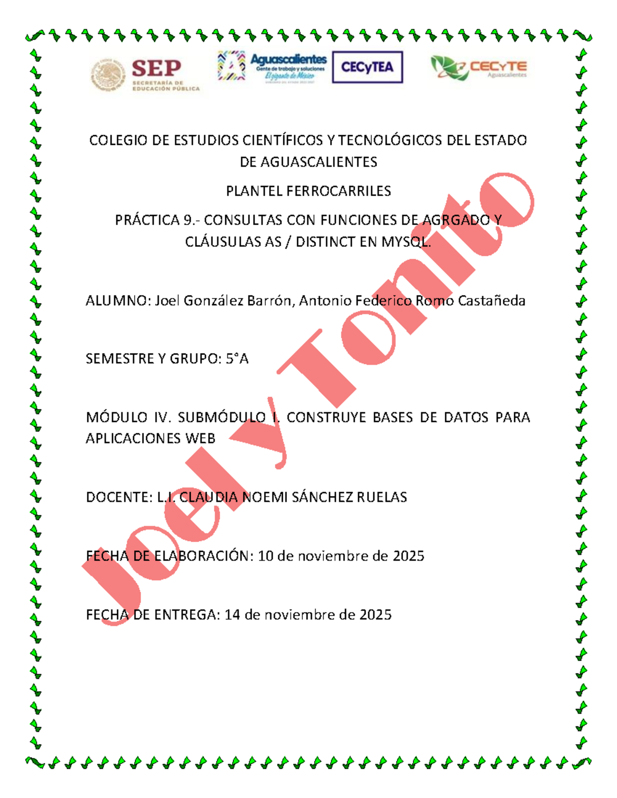 Práctica Módulo IV: Consultas MySQL con Funciones de Agregado - Studocu