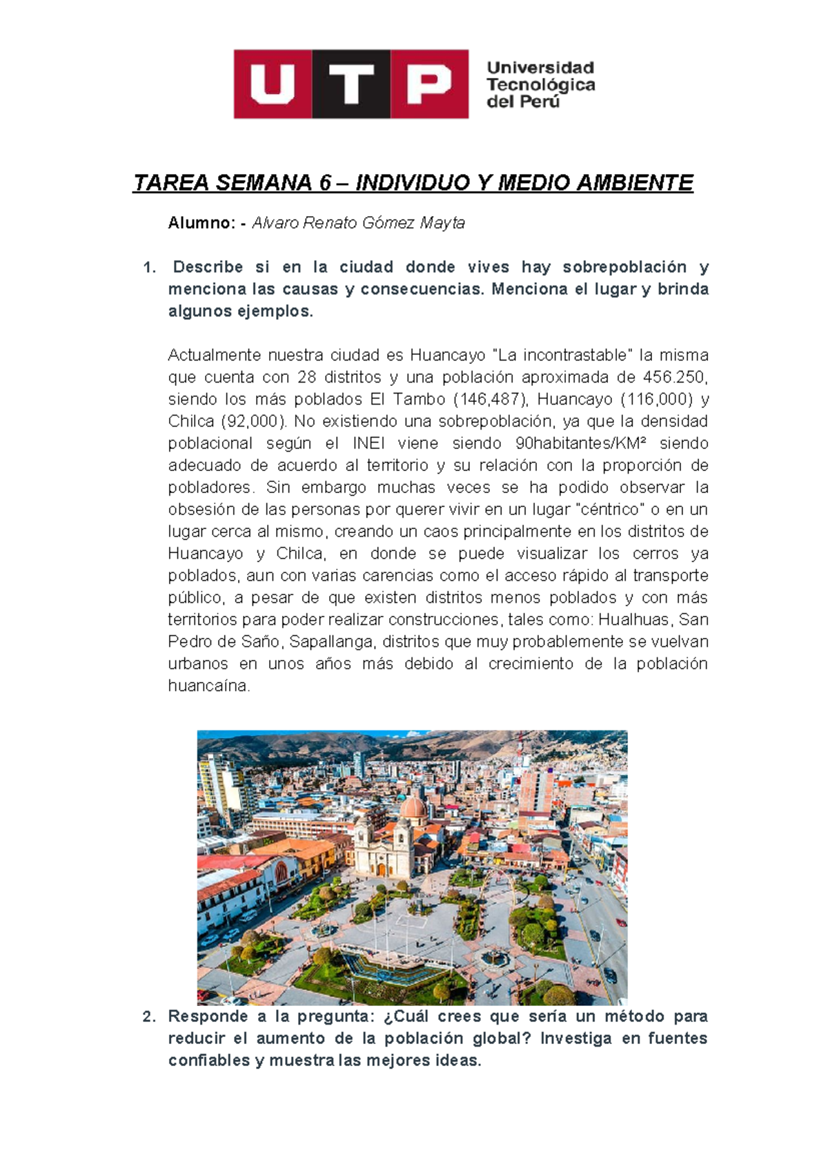 TAREA SEMANA 6: SOBREPOBLACIÓN Y MEDIO AMBIENTE - Alvaro Gómez Mayta ...