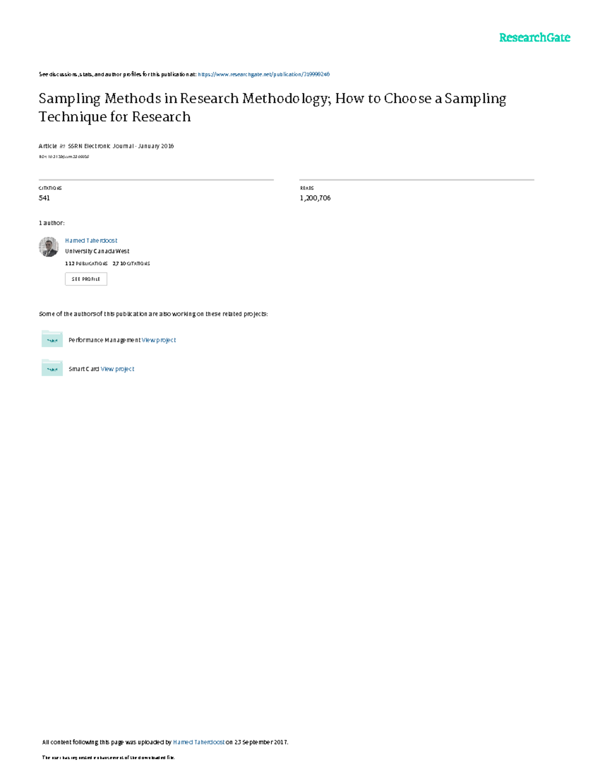 2016 Hamed Sampling Method in Research Methodology How to Choose a ...