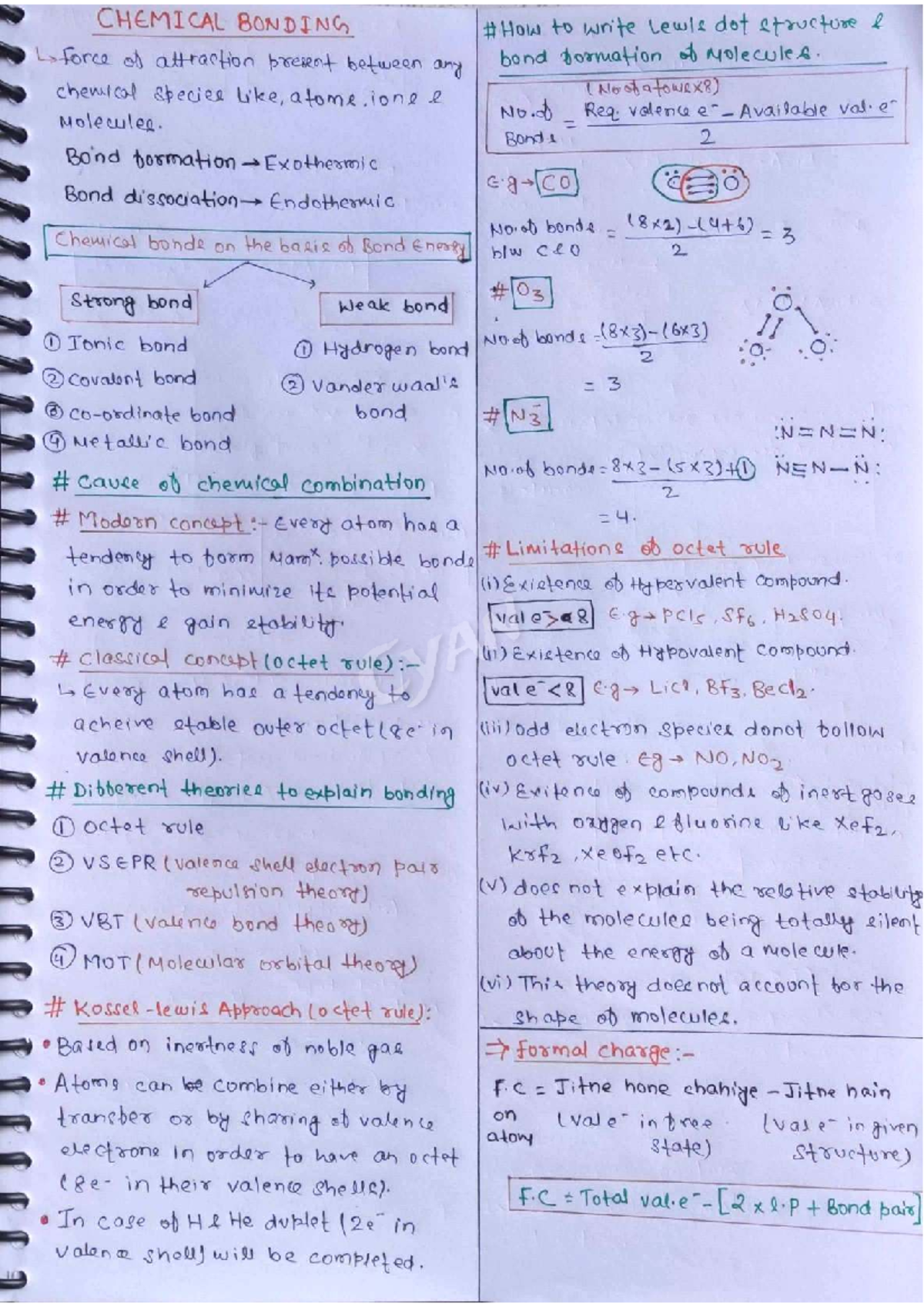 CHEM 101: Short Notes on Chemical Bonding Concepts - Studocu