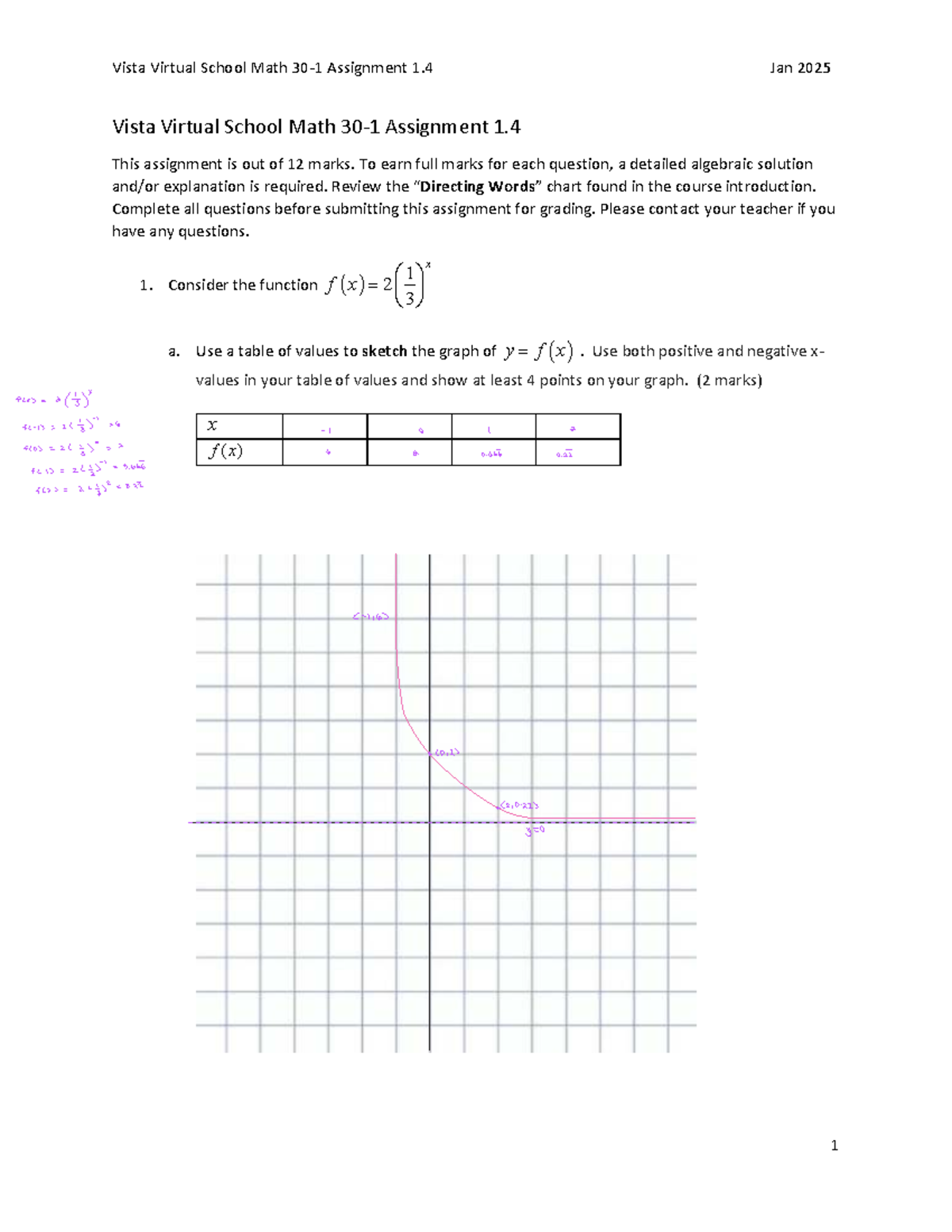 Vista Virtual School Math Assignment 1.4 - Detailed Solutions - Studocu