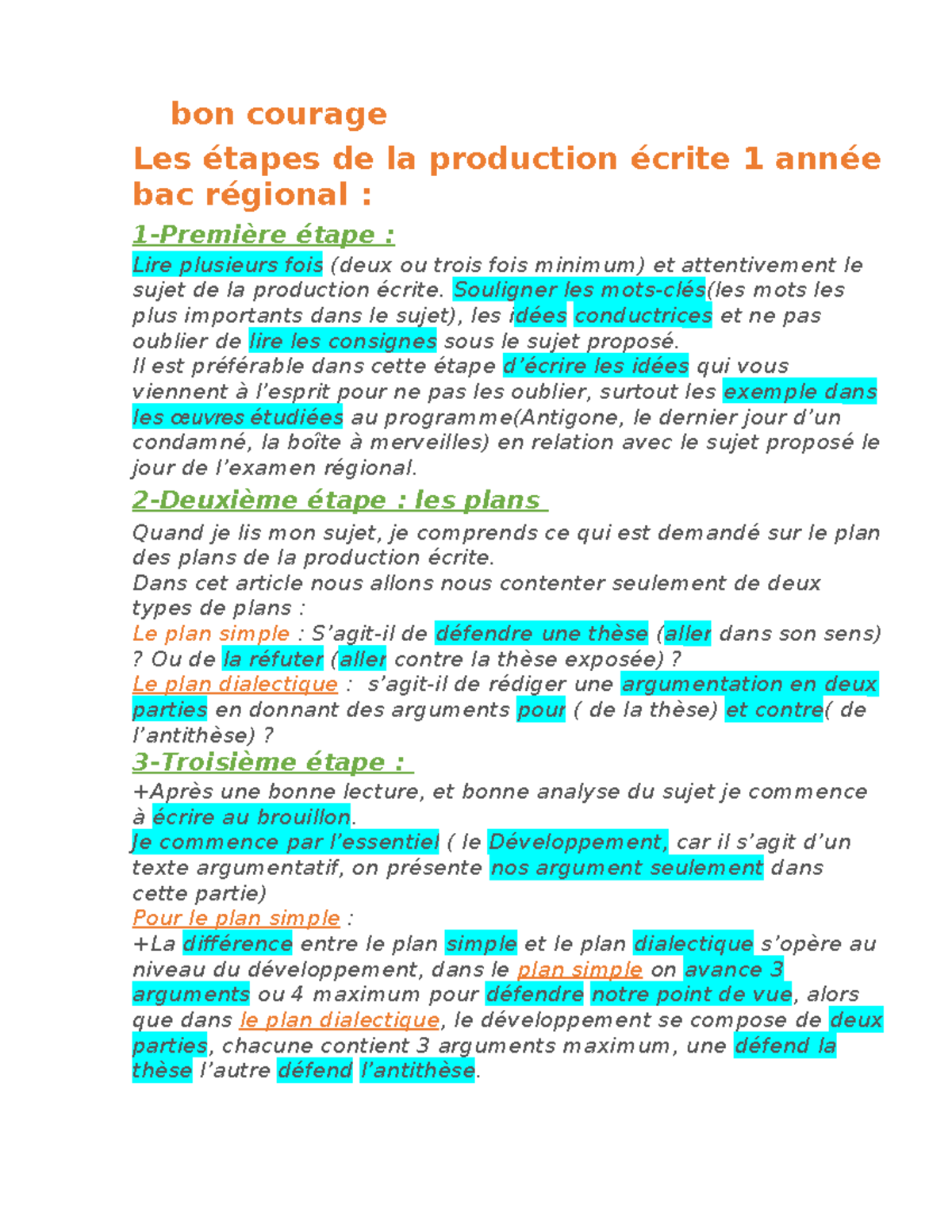 646649069 Production Écrite 1: Guide Bac Régional & Techniques ...
