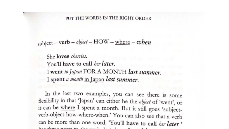 PUTTING WORDS IN THE RIGHT ORDER: Subject, Verb, Object - Studocu