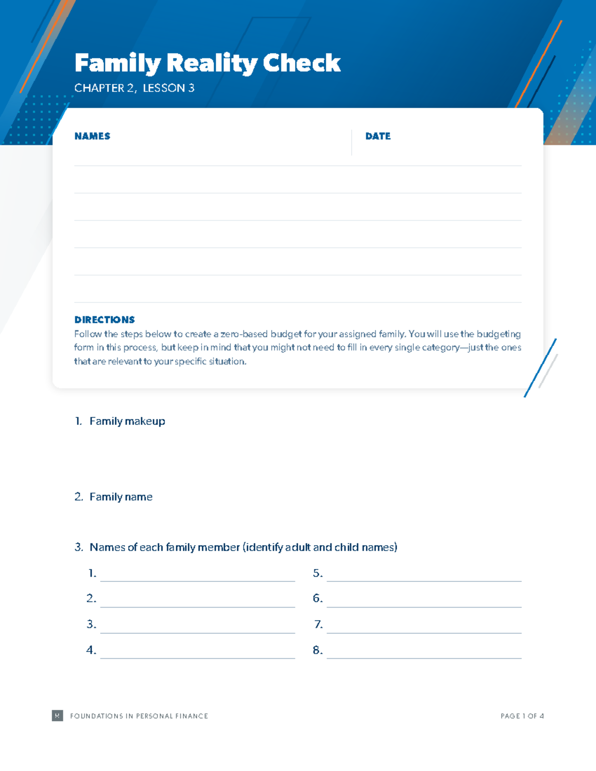 Foundations in Personal Finance: CH02 L03 Budgeting Lesson Guide - Studocu