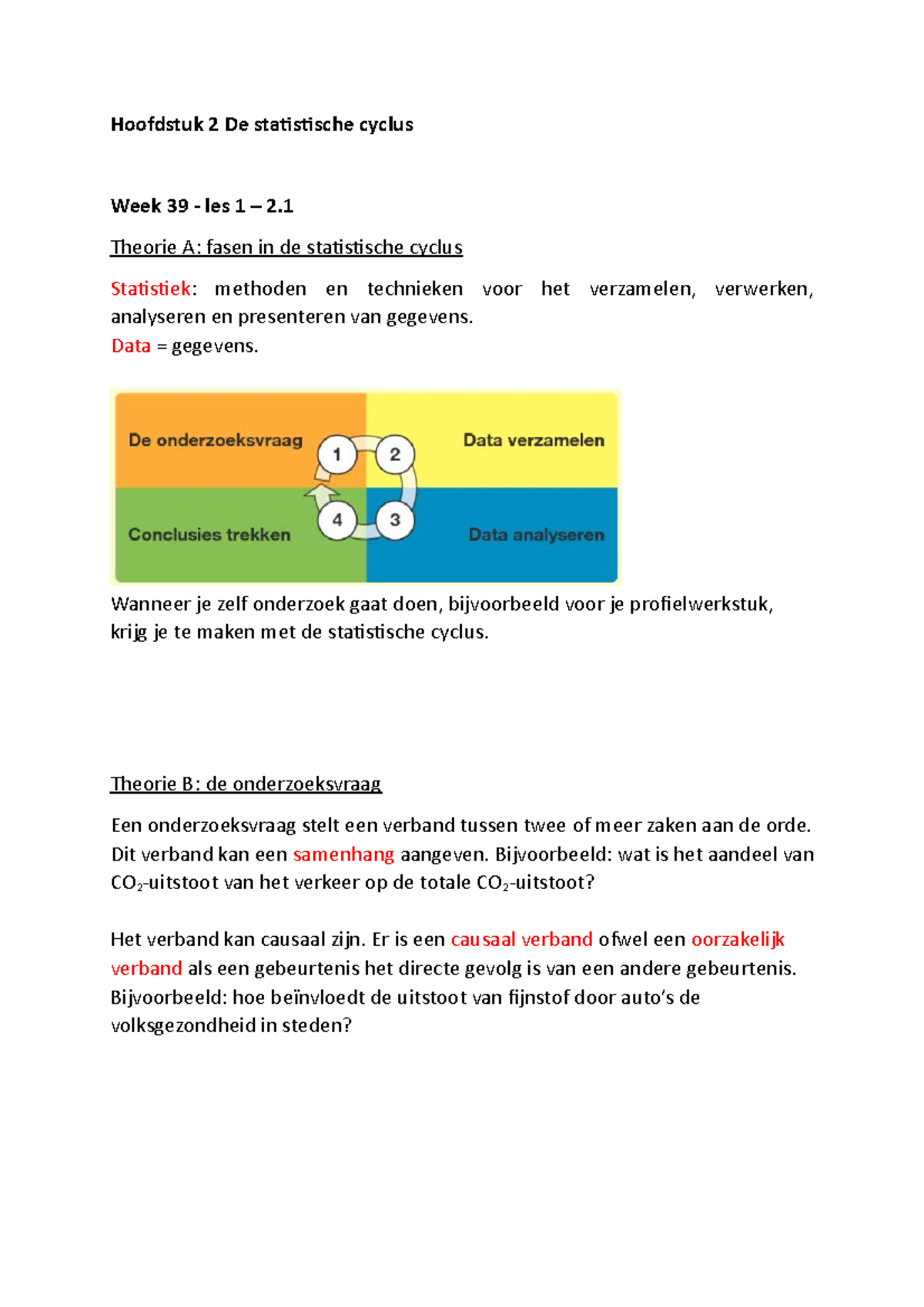 Hoofdstuk 2: De Statistische Cyclus en Onderzoeksvragen (02 4Hwi ...