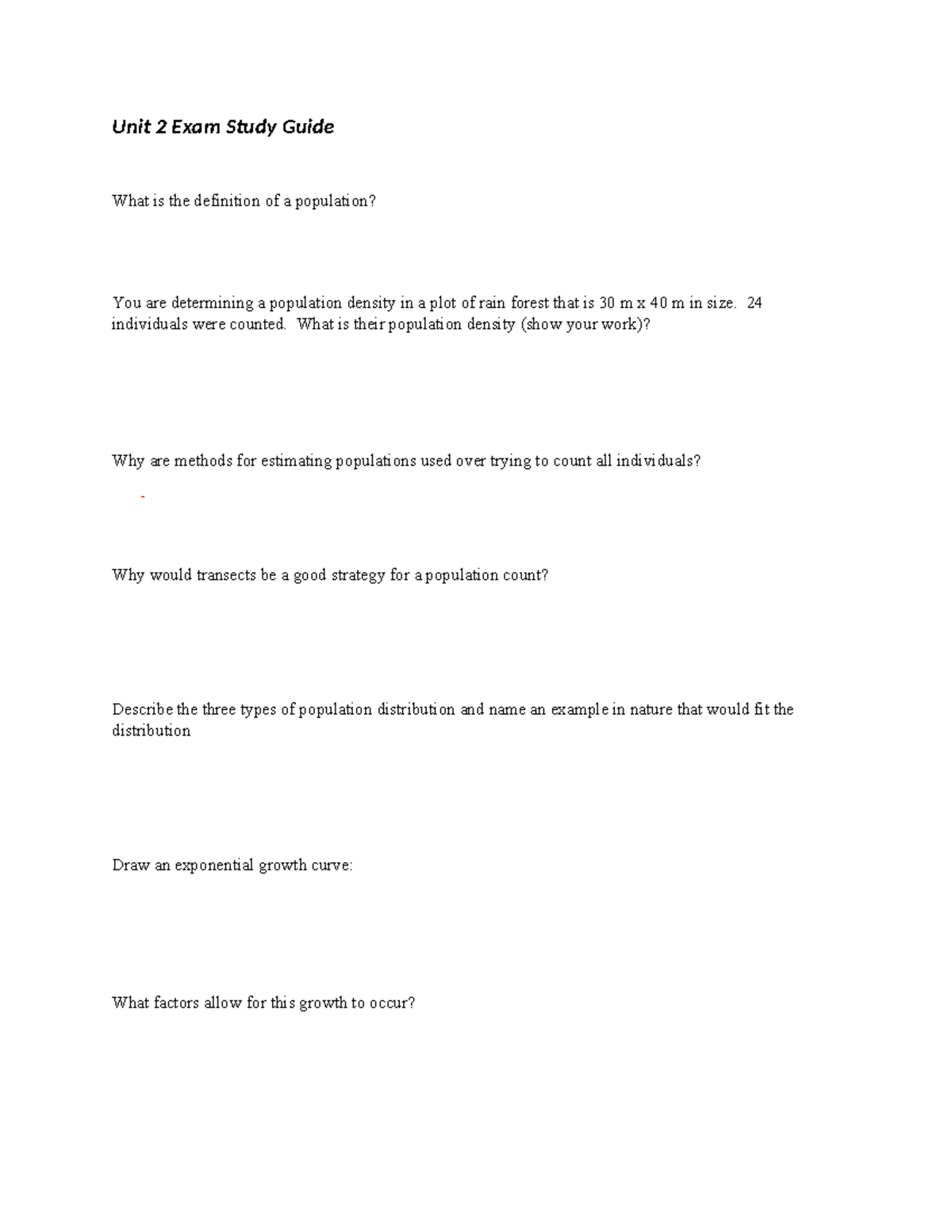 Unit 2 Exam Study Guide 24 - Unit 2 Exam Study Guide What is the ...