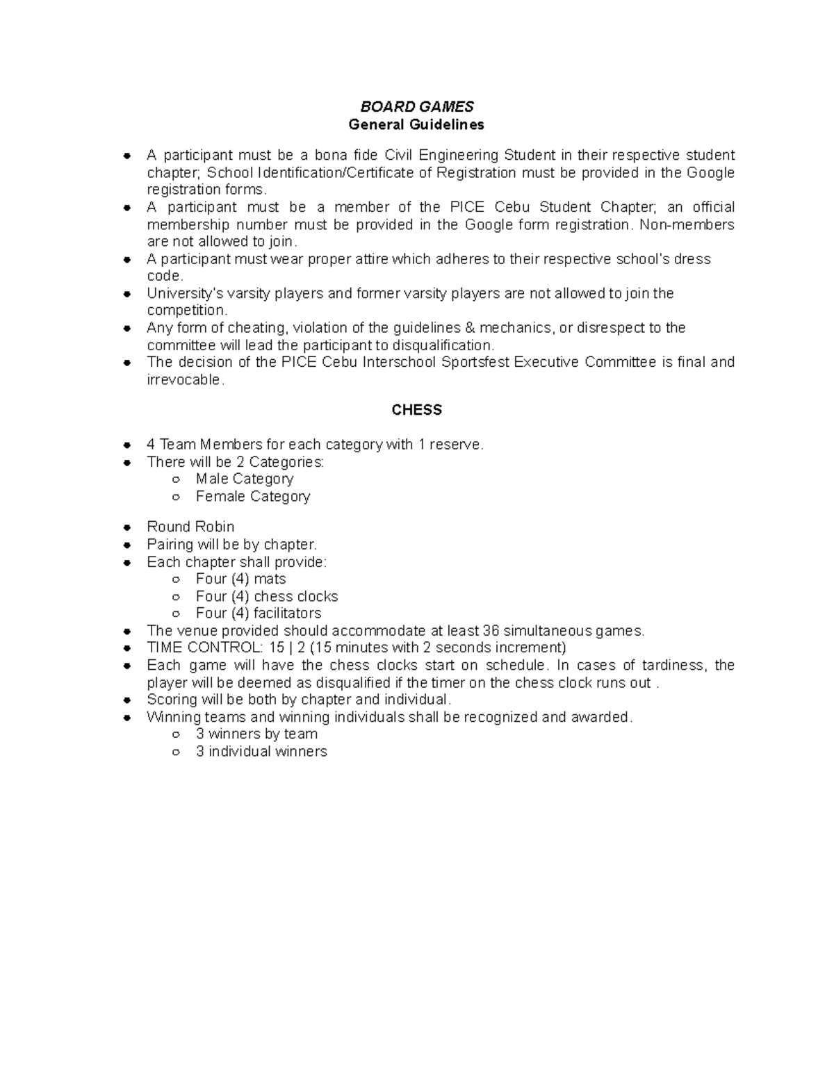 Chess Boys and Girls Mechanics and Guidelines - BOARD GAMES General ...