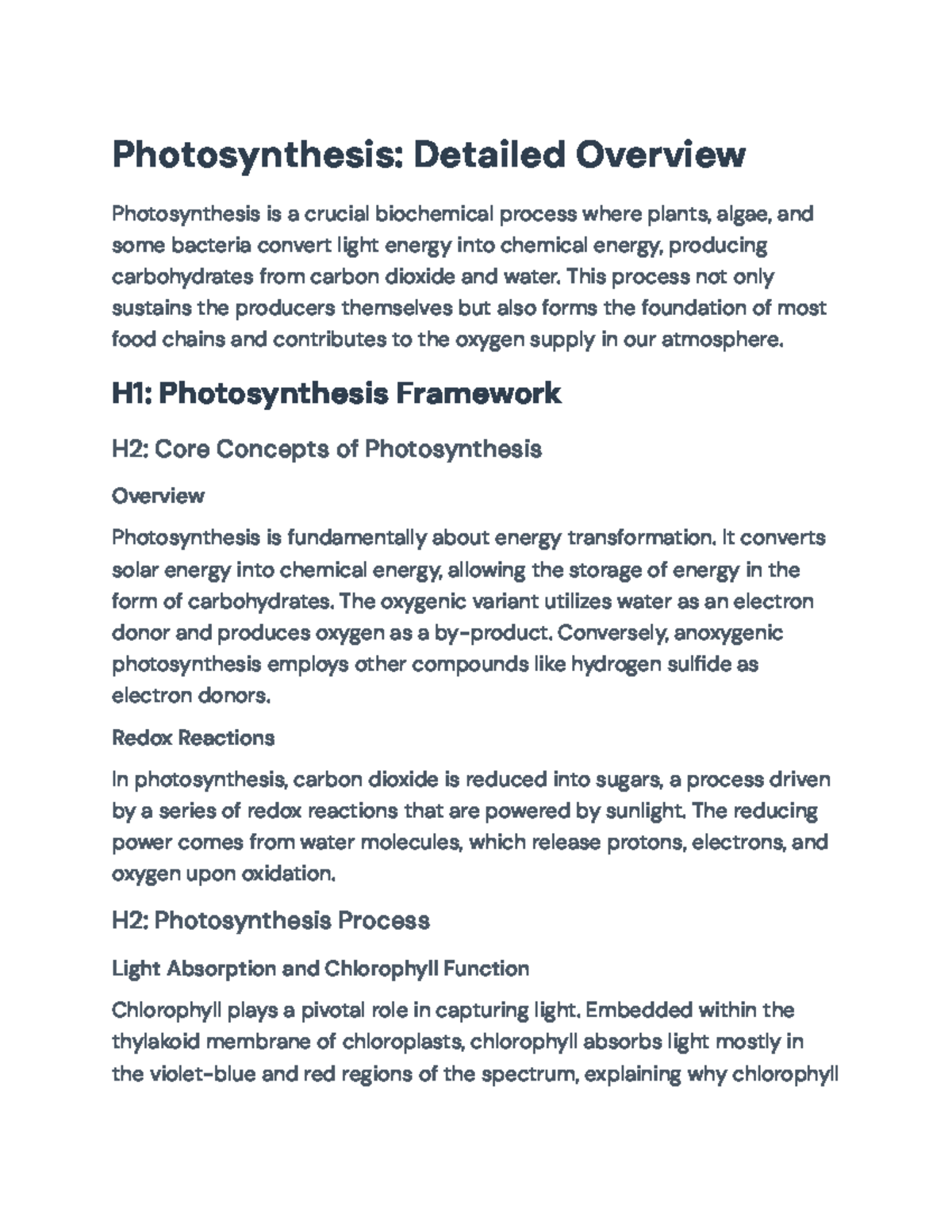 Photosynthesis: Comprehensive Guide to Biological Energy Conversion ...