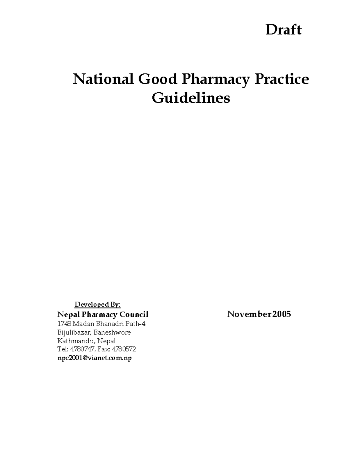 National Good Pharmacy Practice Guidelinese - National Good Pharmacy ...
