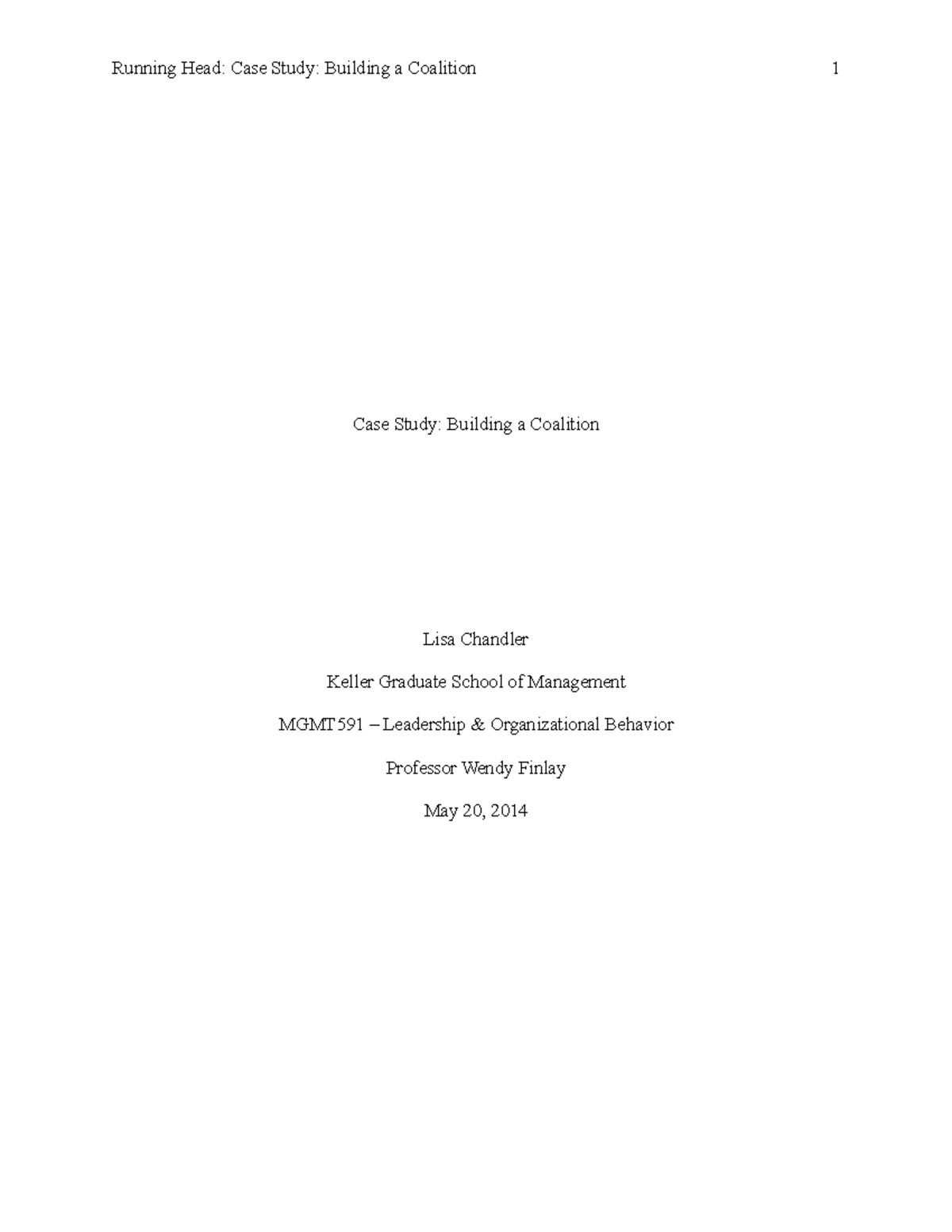 Case Study Building a Coalition how to - Case Study: Building a ...