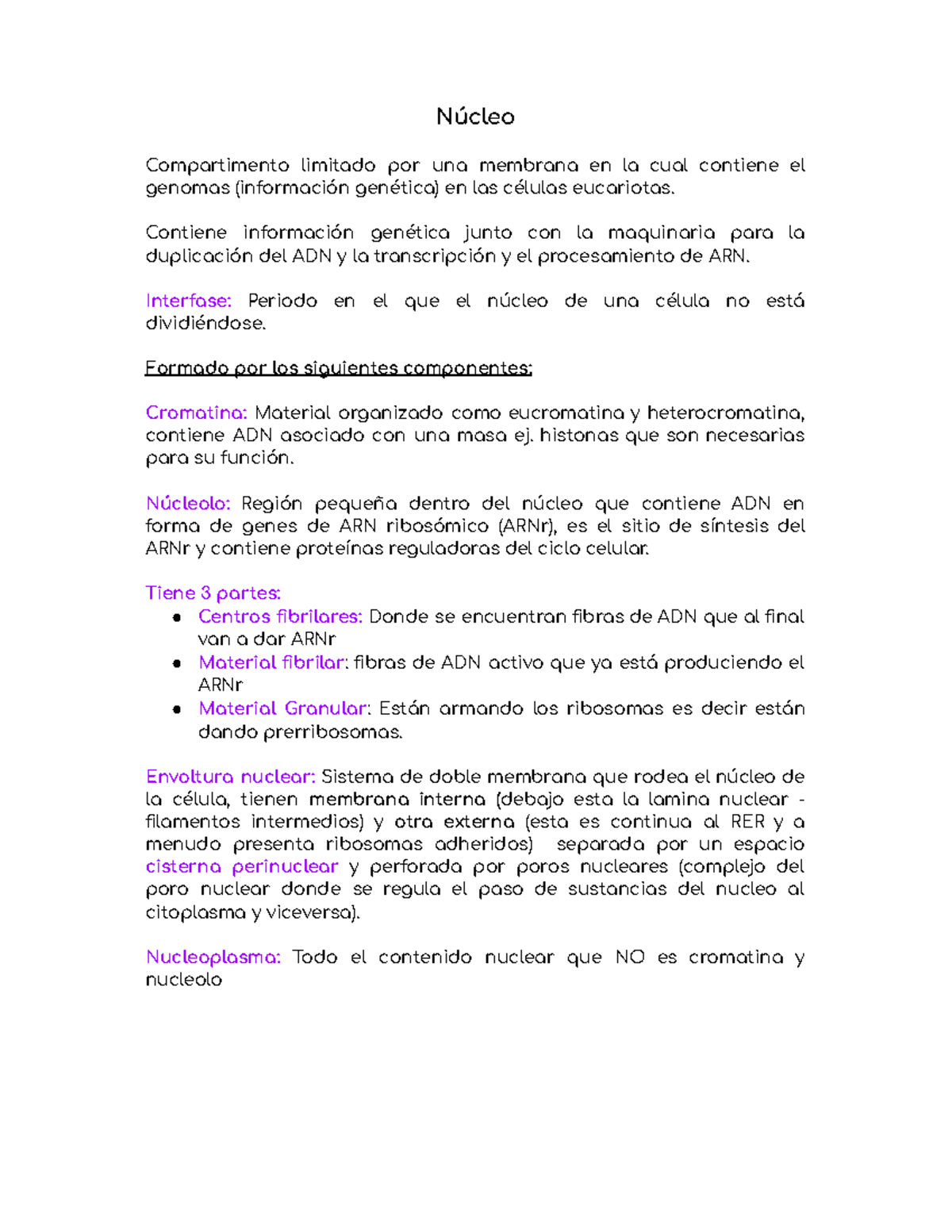Cáp. 3: Núcleo y Ciclo Celular - Biología Celular (BIO101) - Studocu