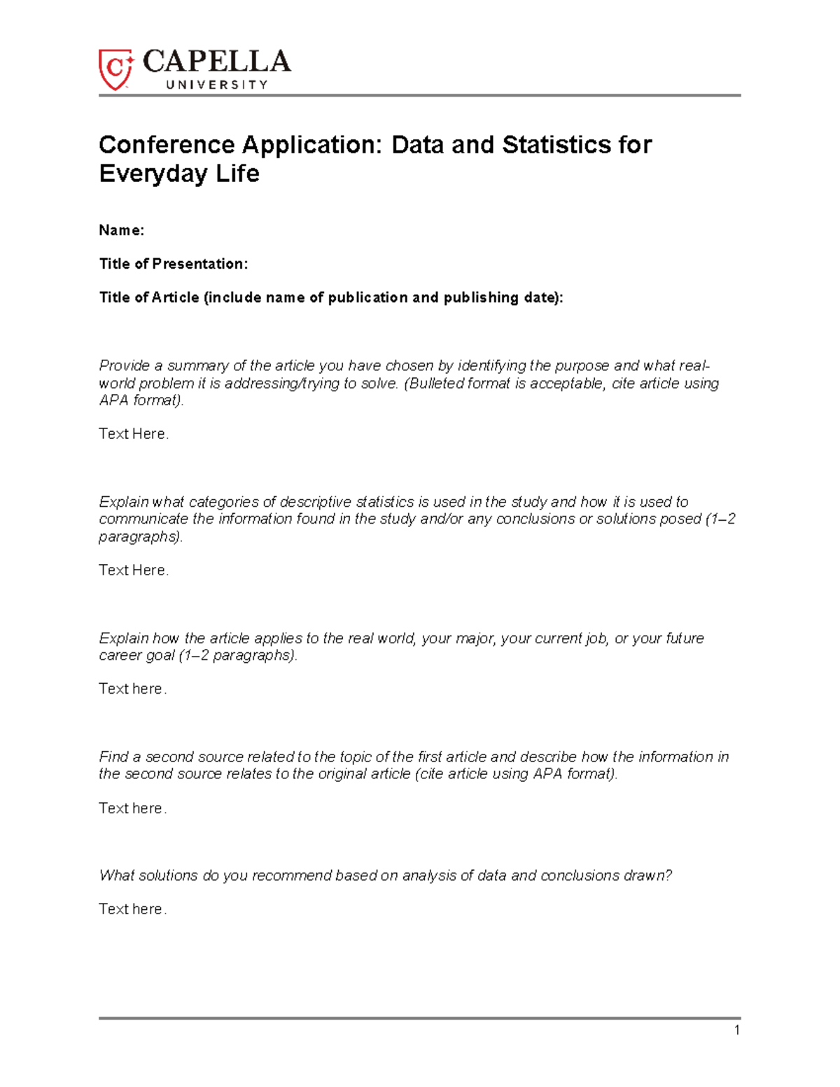 Conference Application Template: Data & Stats for Everyday Life - Studocu