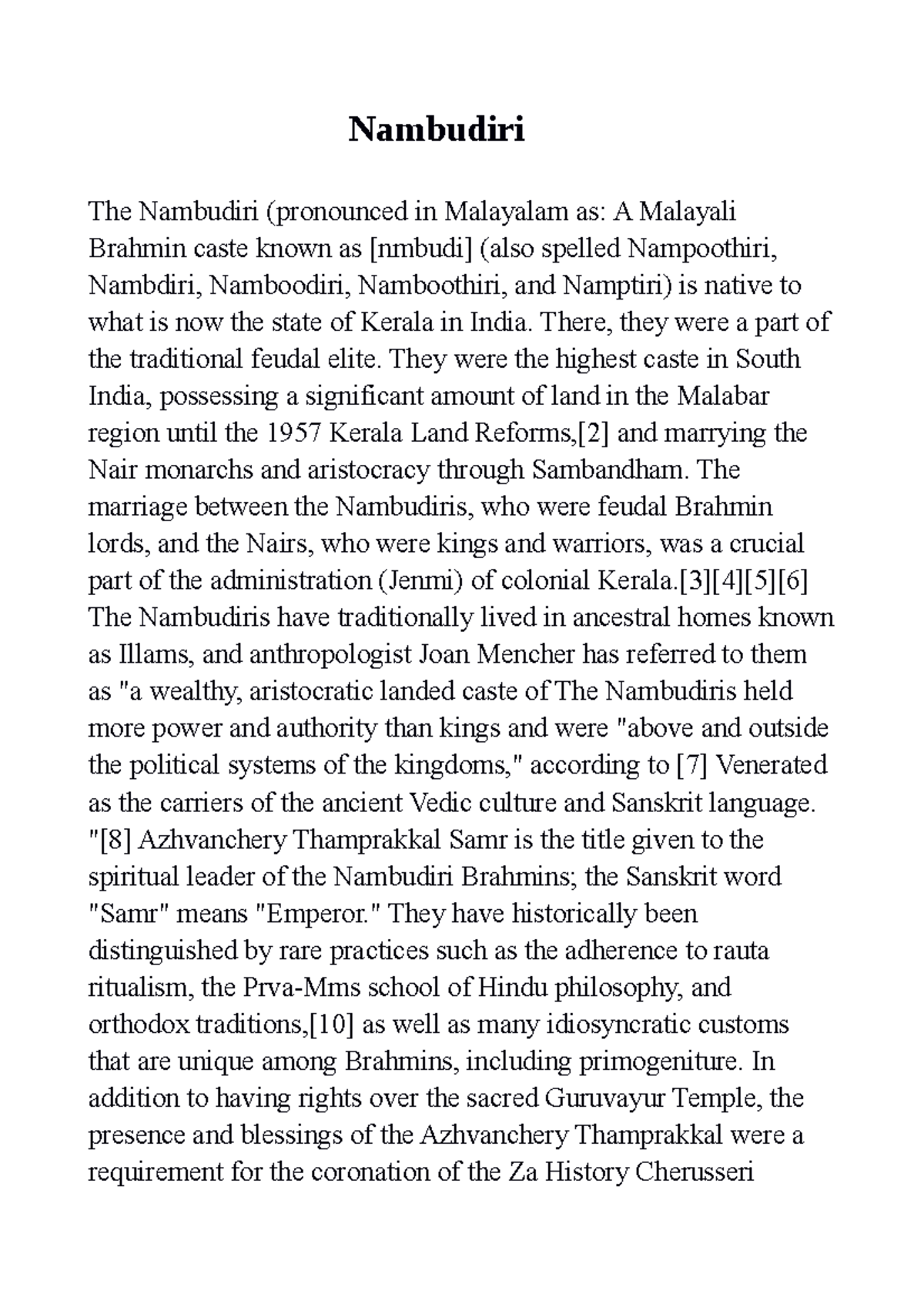 Nambudiri Brahmins: A Historical Overview of Their Influence in Kerala ...