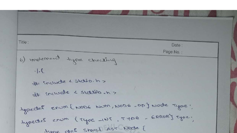 Compiler Design: Type Checking and Storage Allocation Strategies (C ...