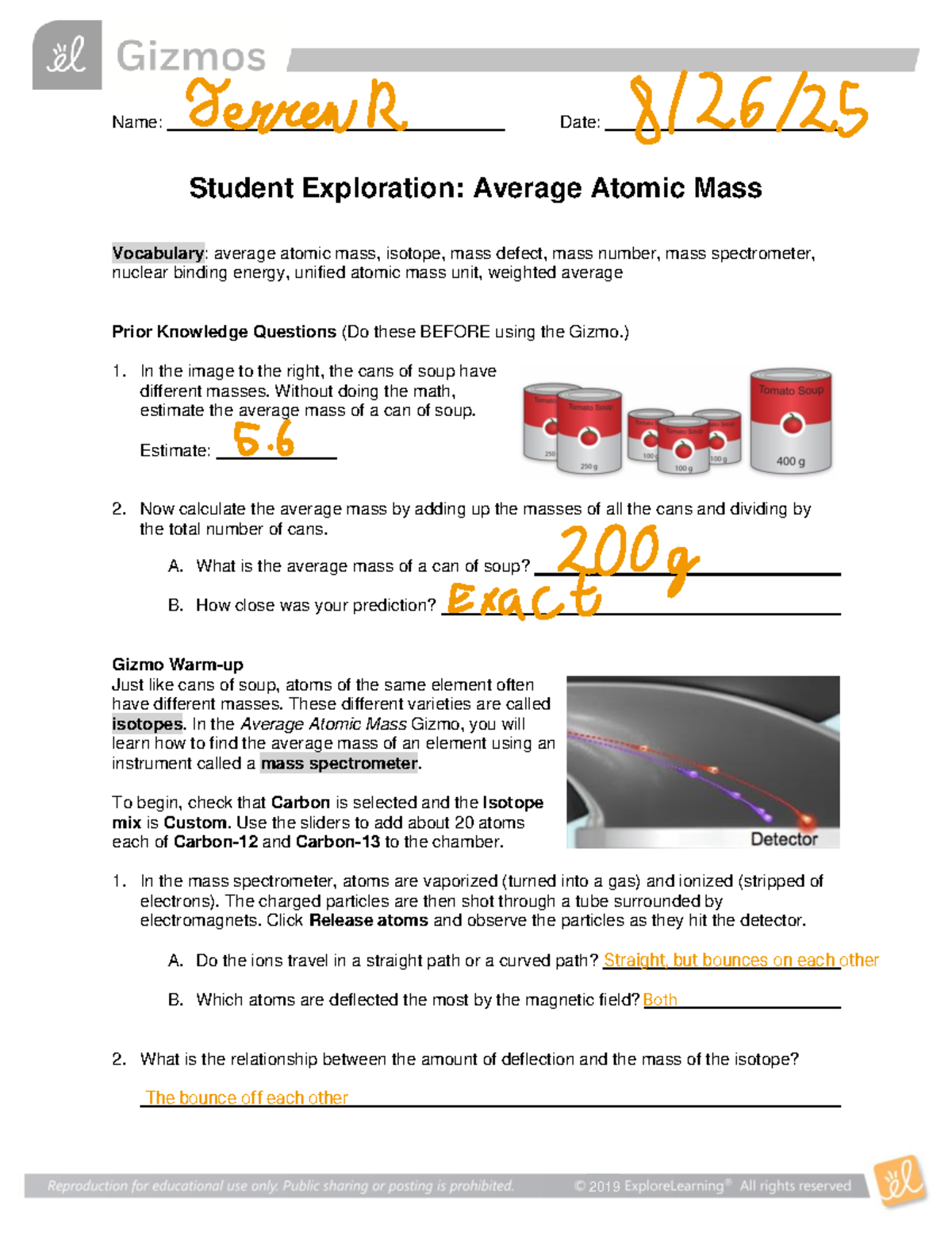 Exploring Average Atomic Mass: Student Activity for CHEM 101 - Studocu