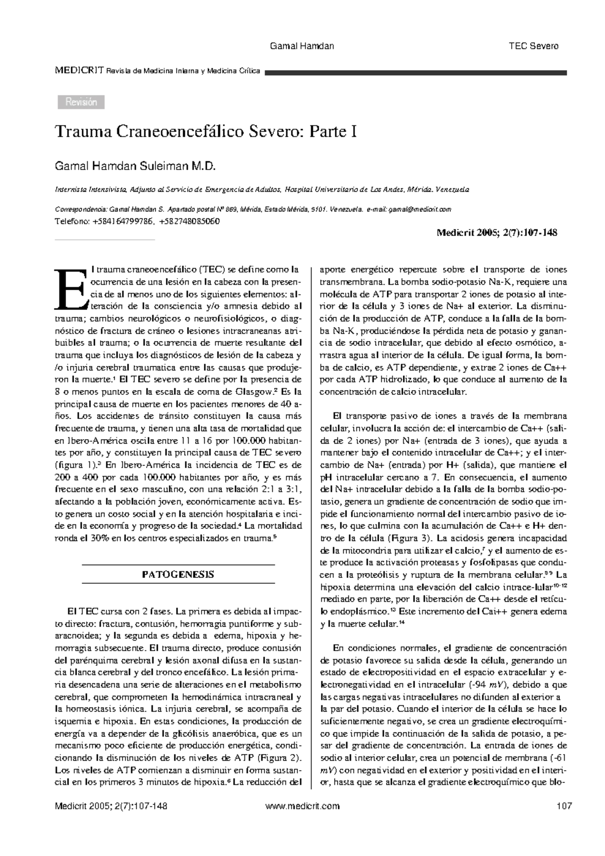 Trauma Craneoencefálico Severo (TEC): Parte I - Un Estudio Detallado ...