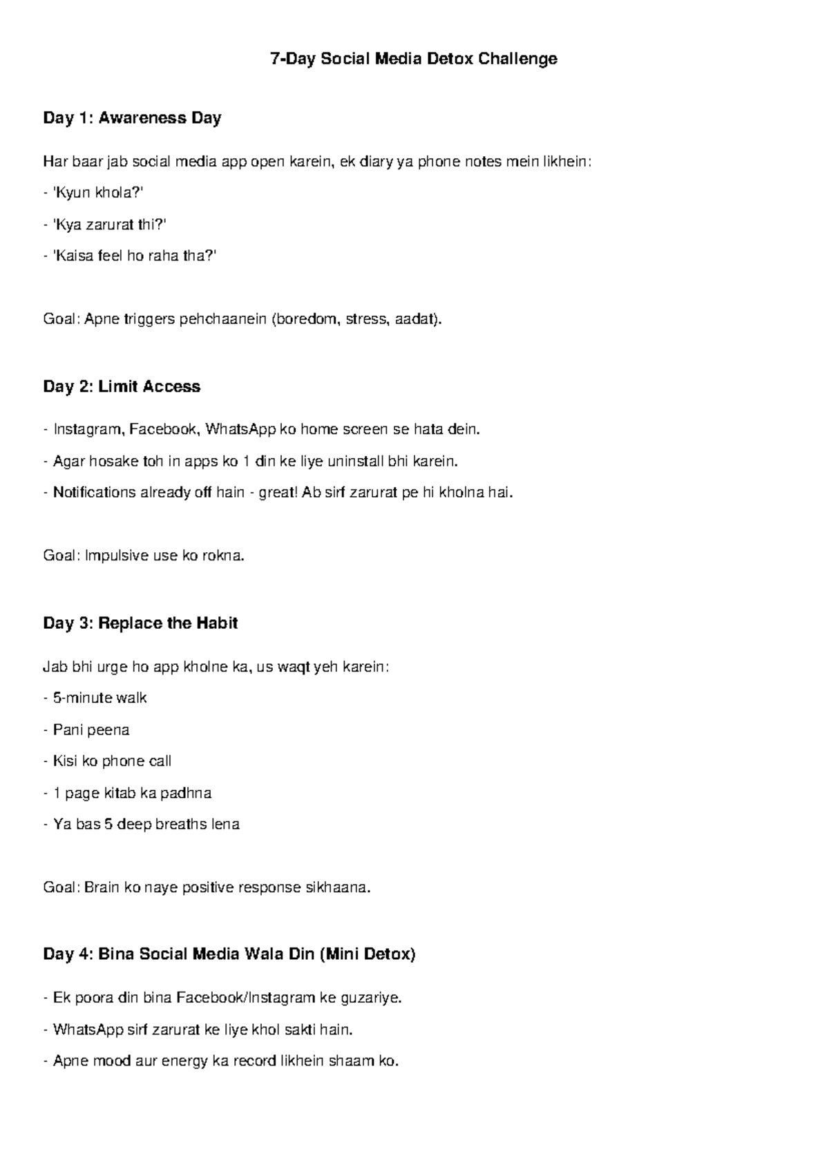 7-Day Social Media Detox Challenge: A Step-by-Step Guide - Studocu