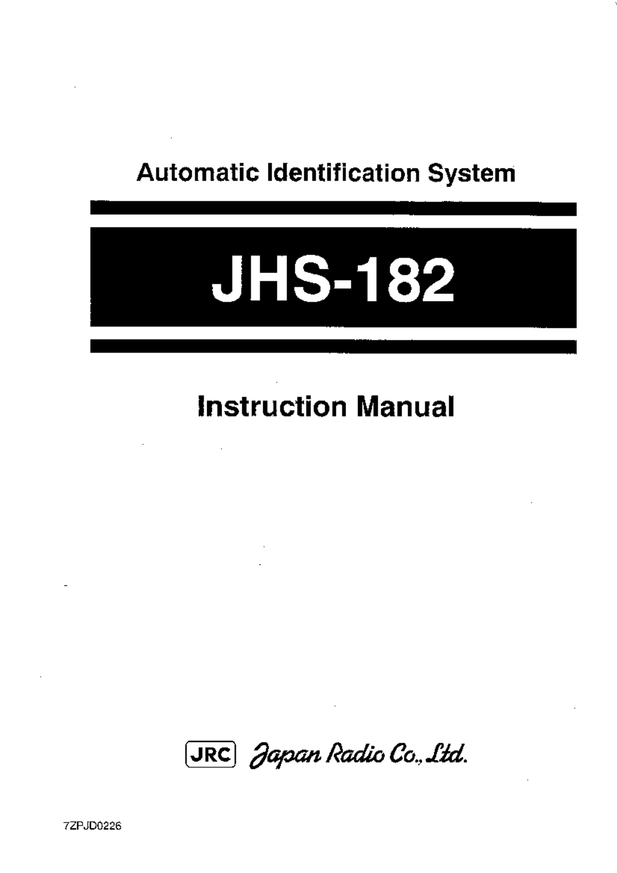 AIS - JHS 182 Instruction Manual: Operation & Safety Guidelines - Studocu