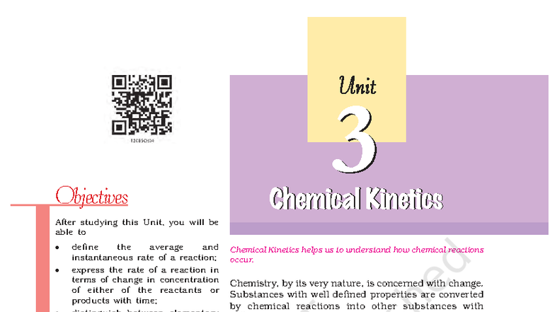 Unit 3: Objectives of Chemical Kinetics - Key Concepts and Applications ...