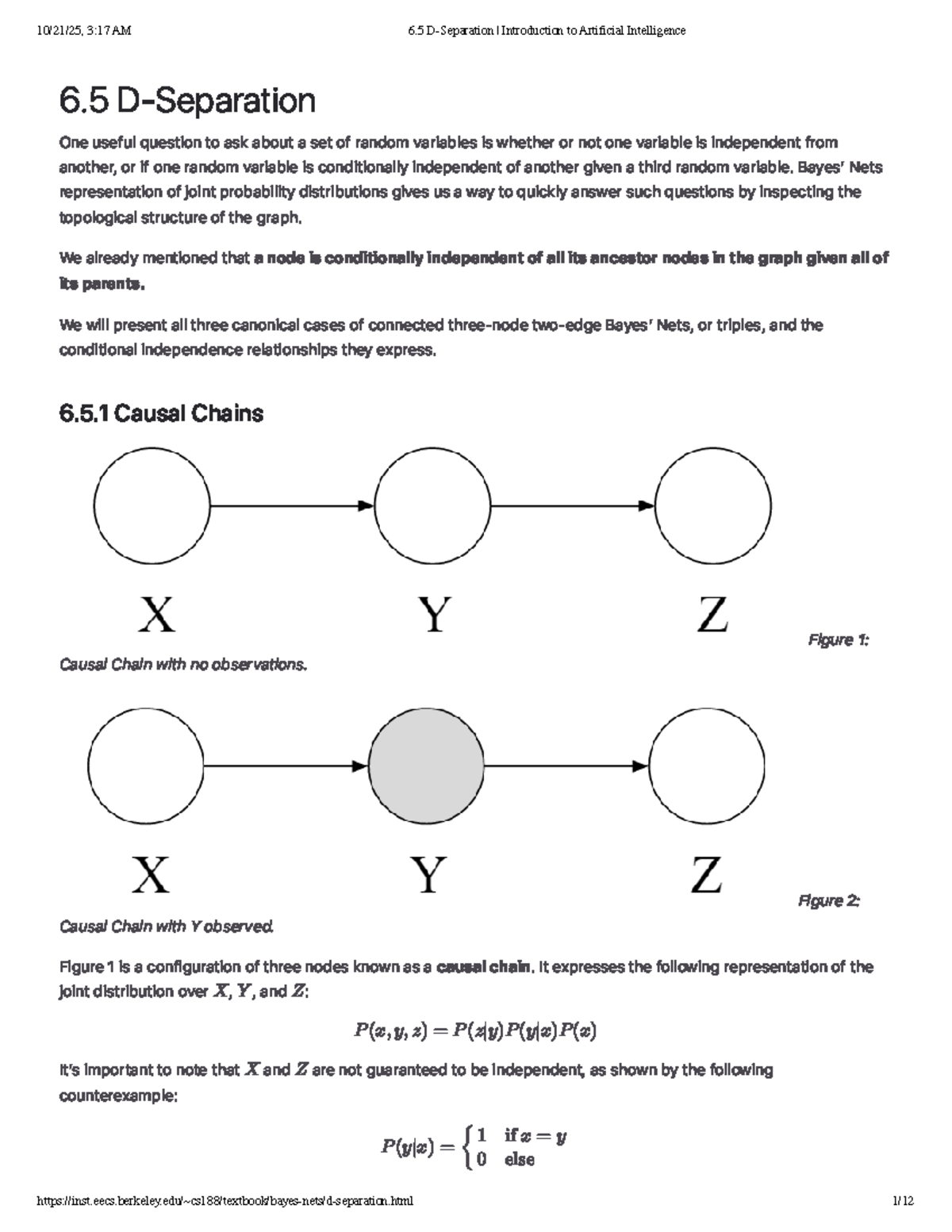 6.5 D-Separation in Artificial Intelligence: Understanding Independence ...