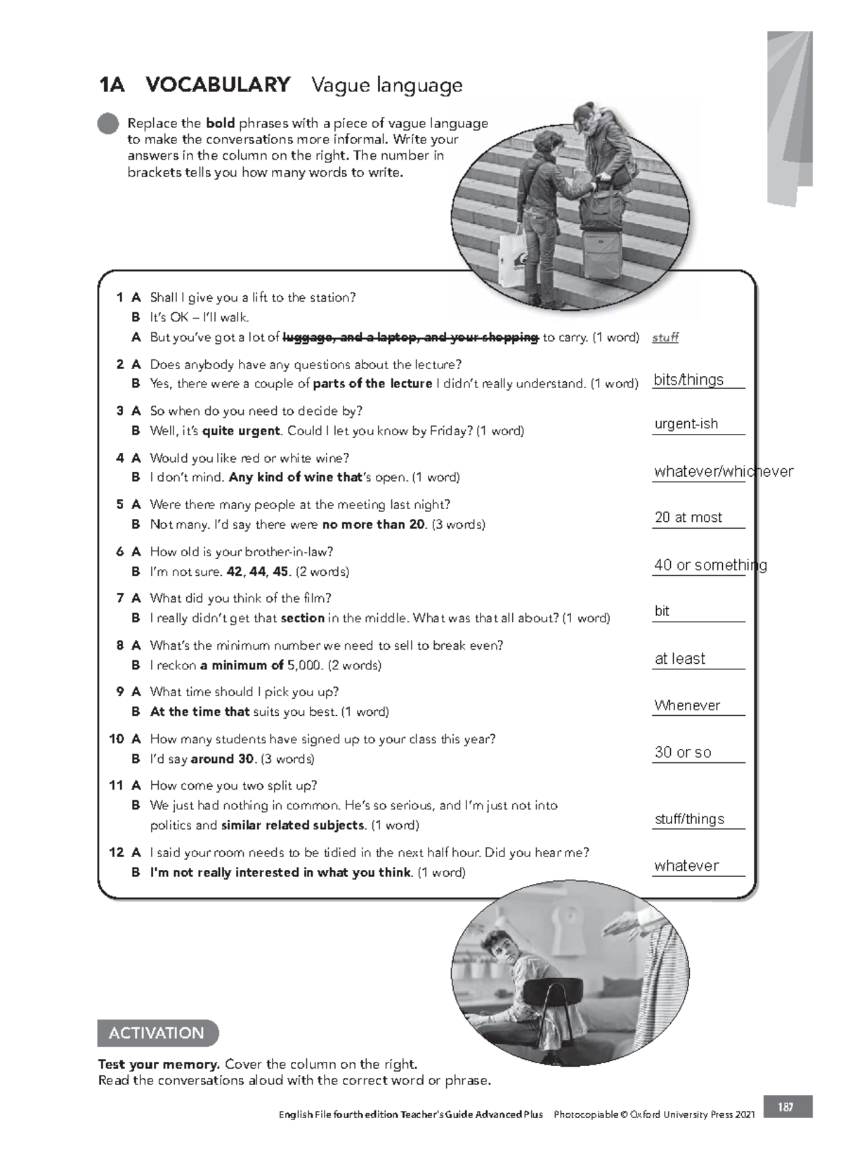 C1.2 1A Vocab - Ejercicios de la Unit 1A - English File fourth edition ...
