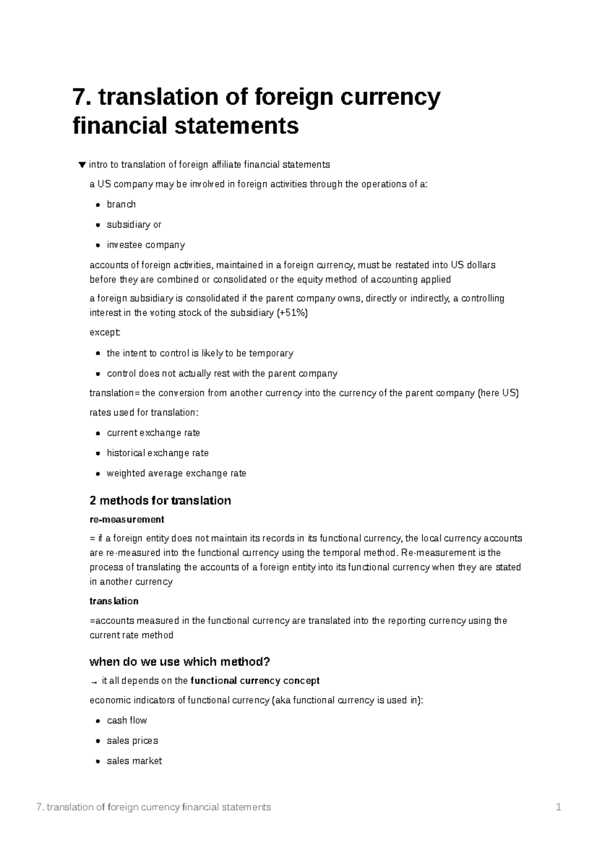 Translation of Foreign Currency Financial Statements: Key Methods ...