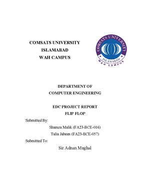 LAB 1 E1 IMTIAZ .DOCS - COMSATS University Islamabad Lab: 1 Course ...