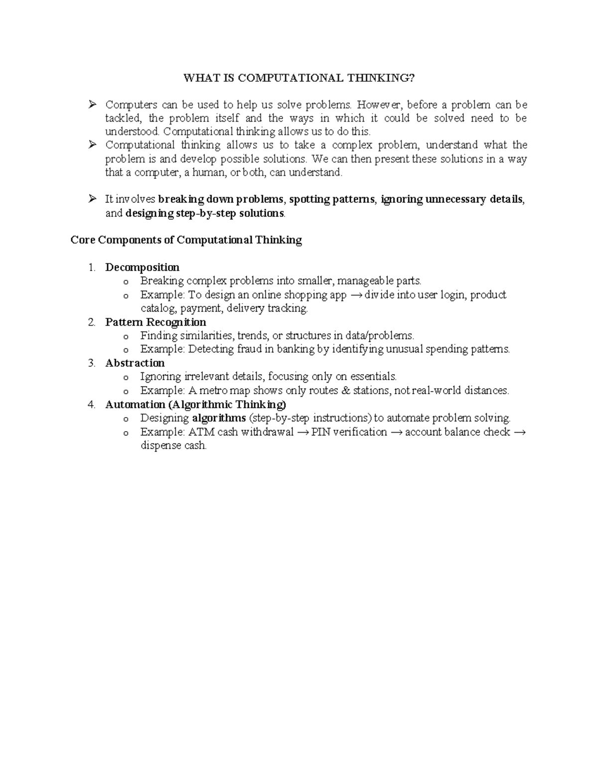 CS25C03-EOC Module 2: Understanding Computational Thinking - Studocu